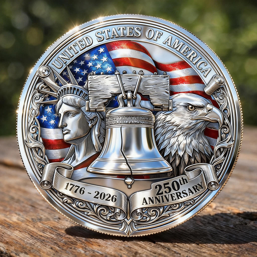 America’s 250 Years of Freedom Commemorative Coin (1776–2026) – Us Fiesta